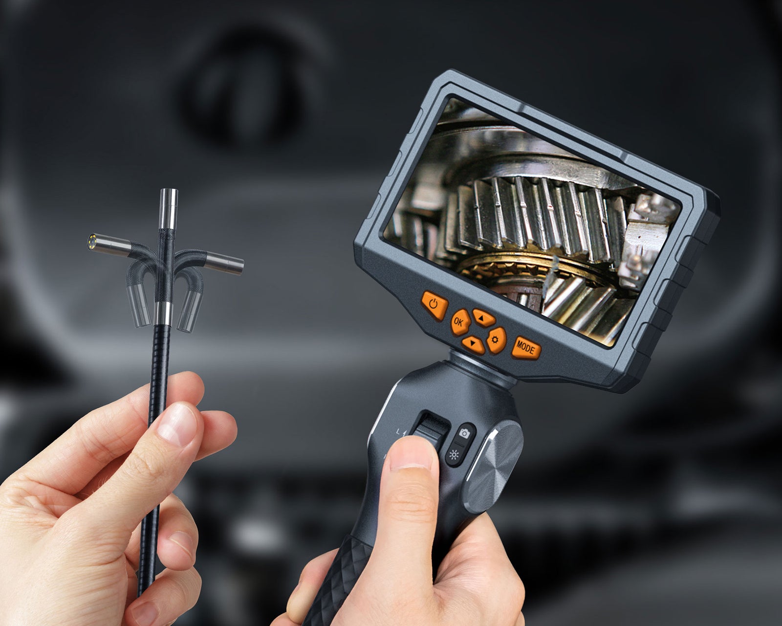 TD500 Pro Articulating Inspection Camera with 5-inch Screen | Teslong