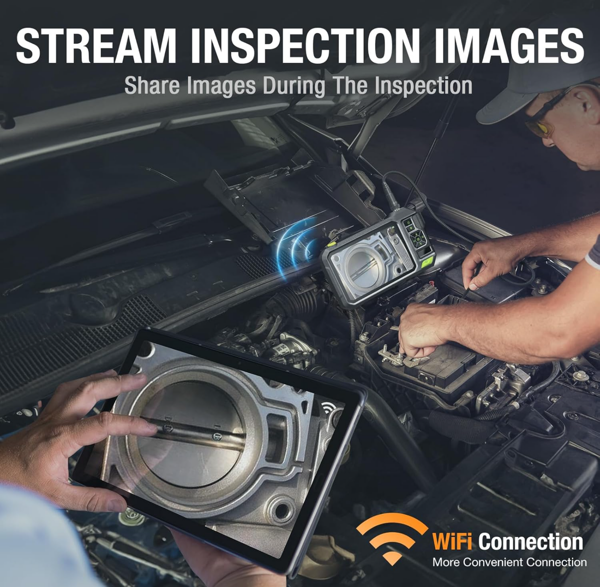 NTS700 Pro Rotating Lens Inspection Camera | Teslong 7"" IPS HD Endoscope