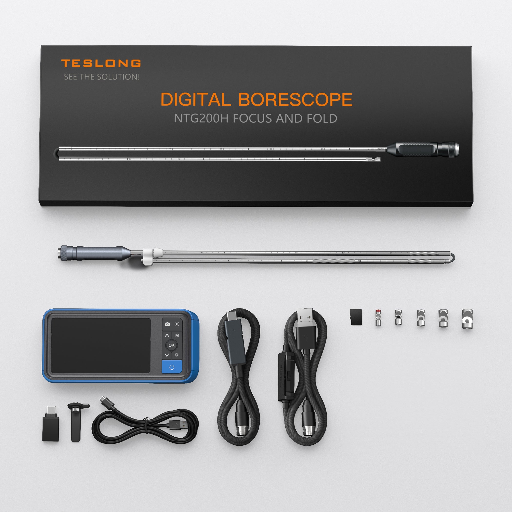 NTG200H Focus and Fold Rifle Borescope with 4.5-inch IPS Screen | Teslong