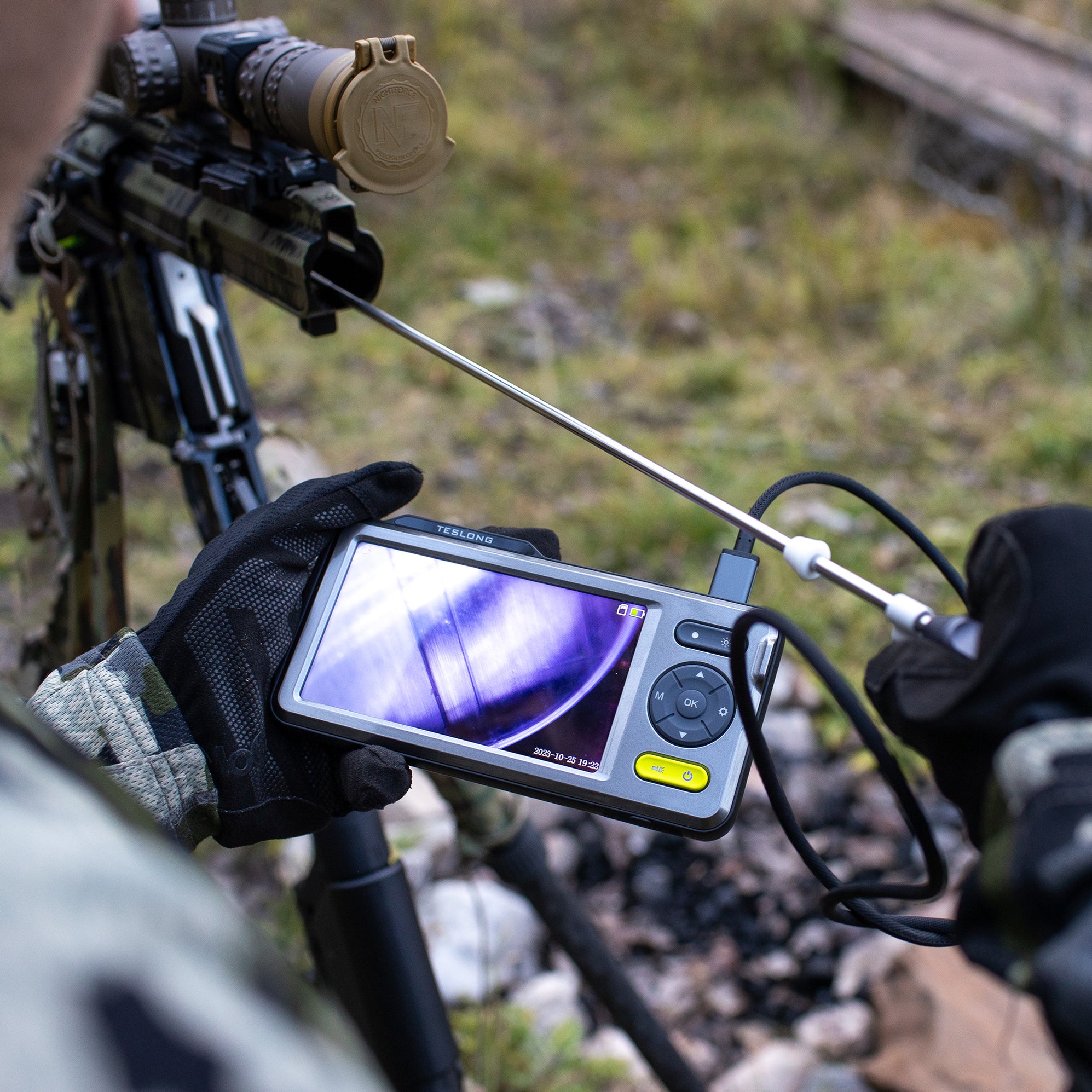 NTG200H Focus and Fold Rifle Borescope with 5-inch IPS Screen | Teslong