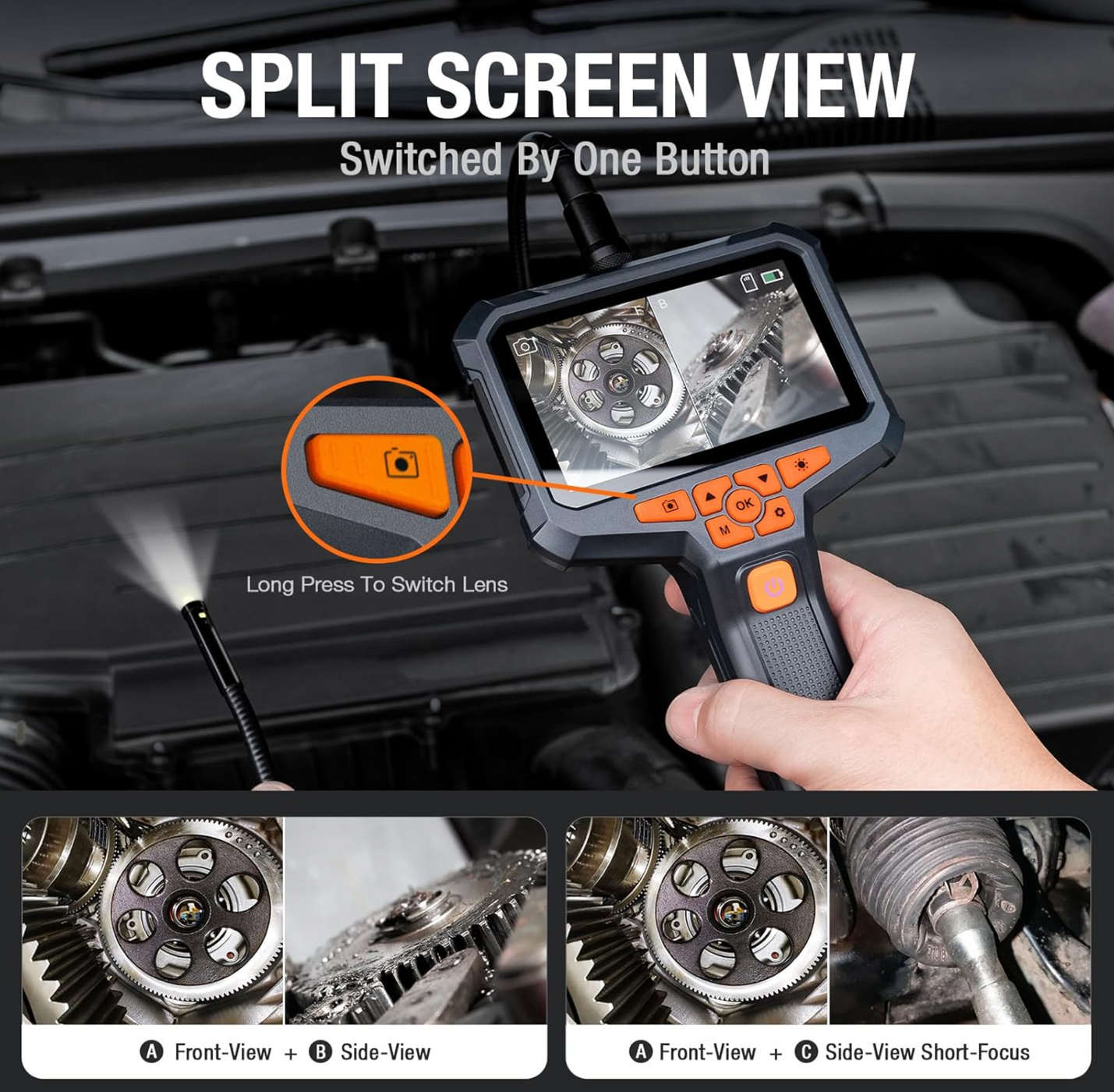 NTS430 Pistol Grip Inspection Camera | Teslong 4.3" HD Industrial Endoscope