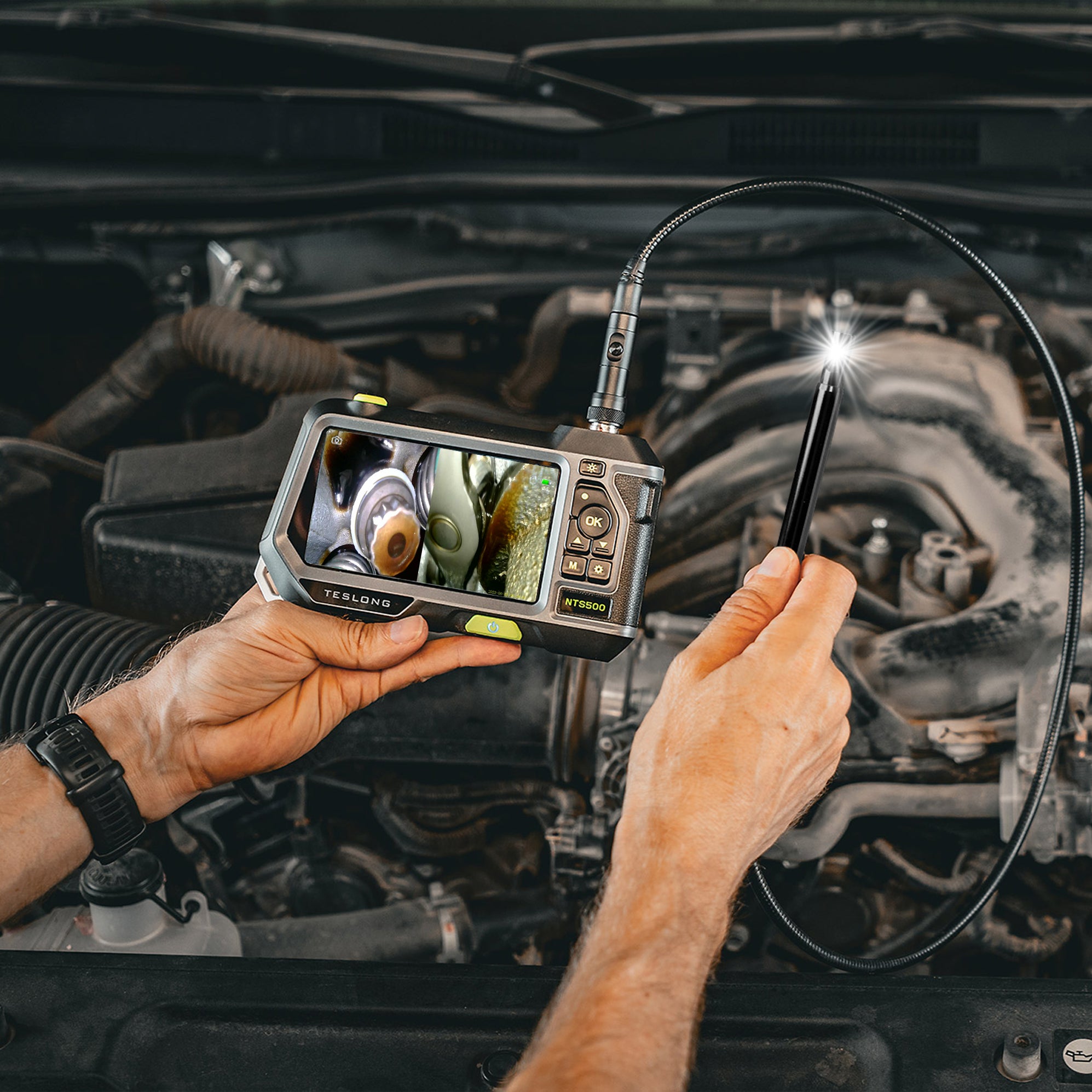 NTS500 Endoscope: Teslong Rotating, Dual-Lens Inspection Camera | Teslong