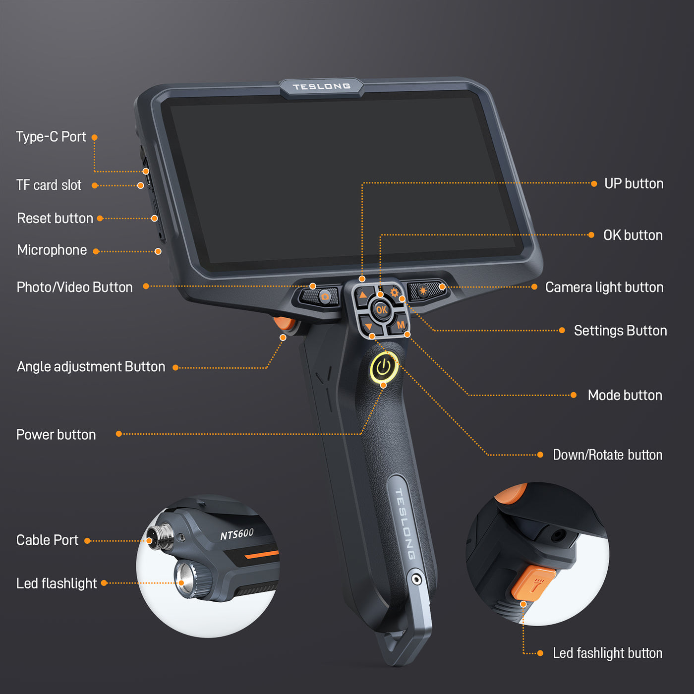 NTS600 Inspection Camera with 6-inch HD Screen | Teslong