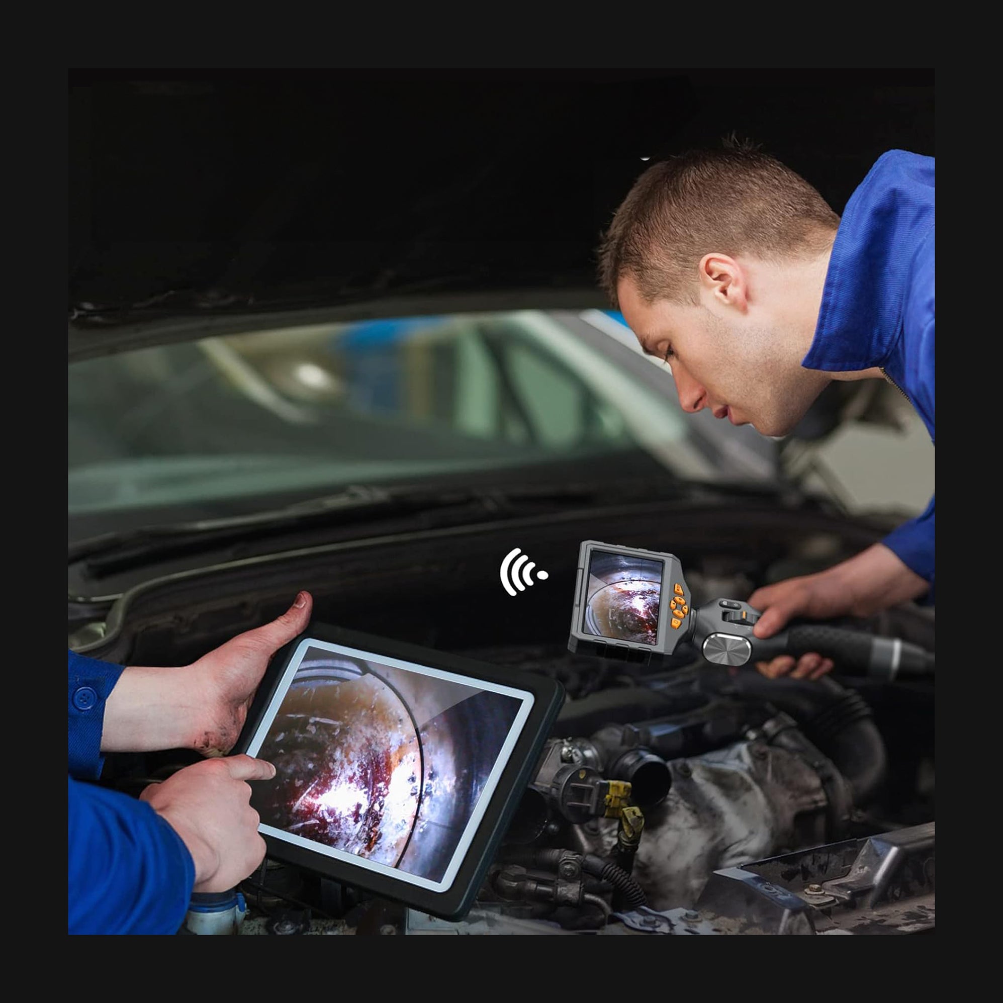 TD500 Articulating Inspection Camera | Teslong 5"" Screen Borescope