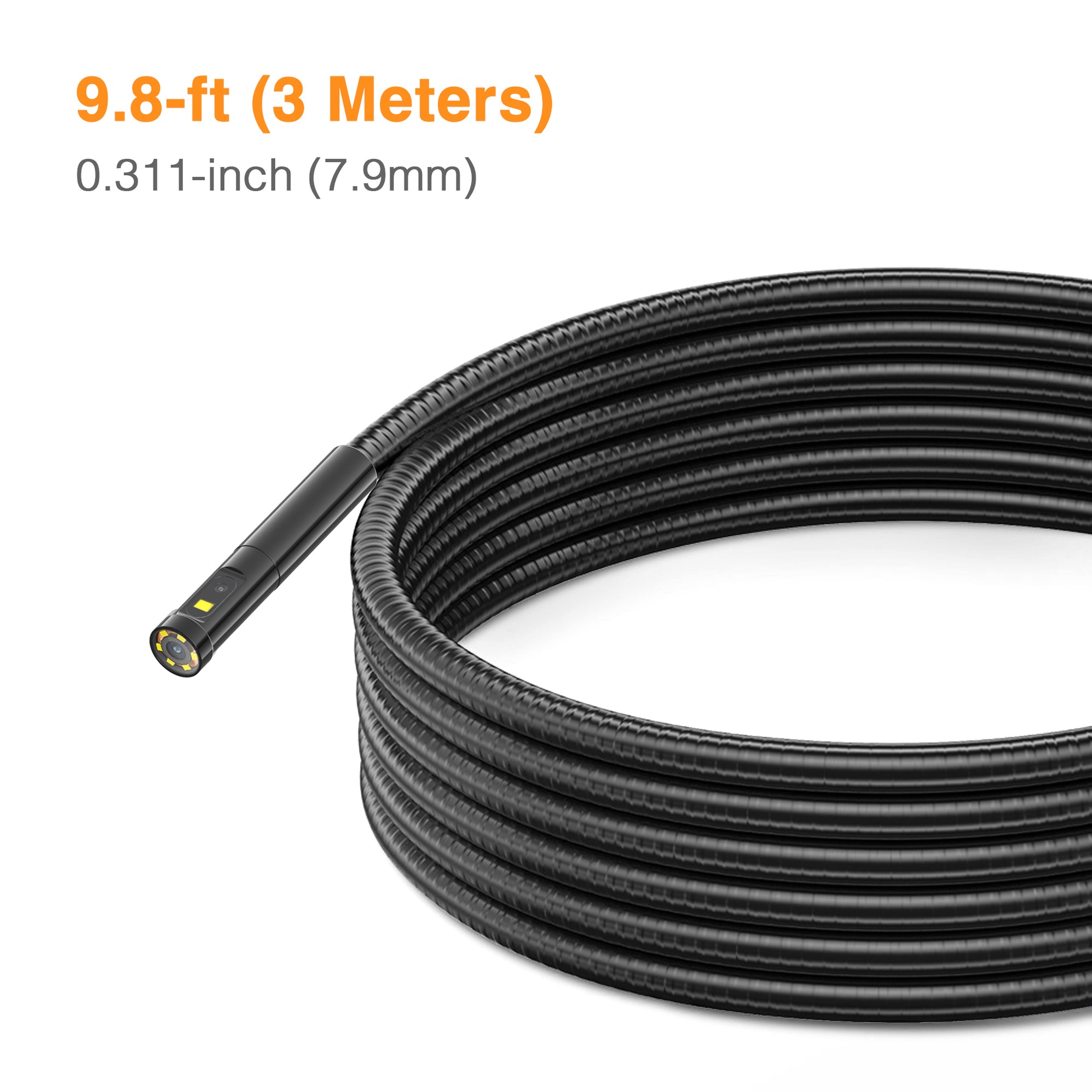 Triple-Lens Flexible Inspection Camera Probes - 0.31 in (7.9 mm) | Teslong